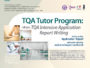 TQA Tutor Program: หลักสูตร TQA Intensive Application Report Writing